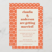 Retro Mod Orange Geometric Shapes Couples Shower Invitation | Zazzle