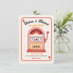 Retro Mod Slot Machine Wedding Invitation | Zazzle
