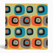 Retro mod square and circles pattern 3 ring binder | Zazzle