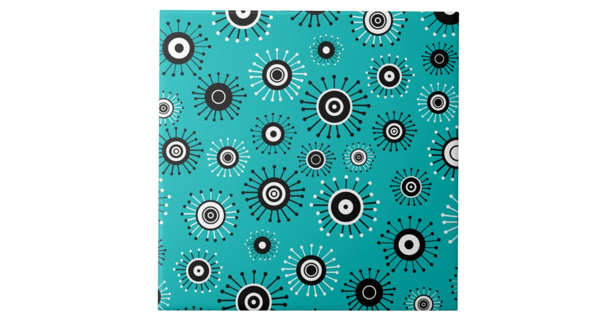 Retro Mod Starburst Tile | Zazzle