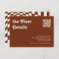 Retro Modern Chic Terracotta Checker Finer Details Enclosure Card | Zazzle