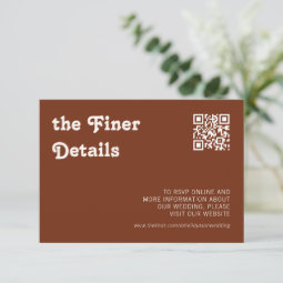 Retro Modern Chic Terracotta Checker Finer Details Enclosure Card | Zazzle