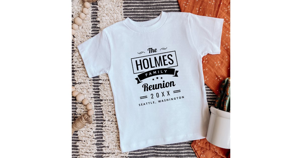 Retro Modern Family Reunion Logo Baby T-Shirt | Zazzle
