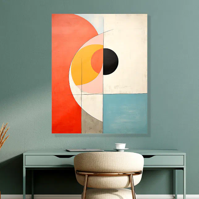 Retro Modern Geometric Shapes Wall Art Acrylic Photo Tile | Zazzle