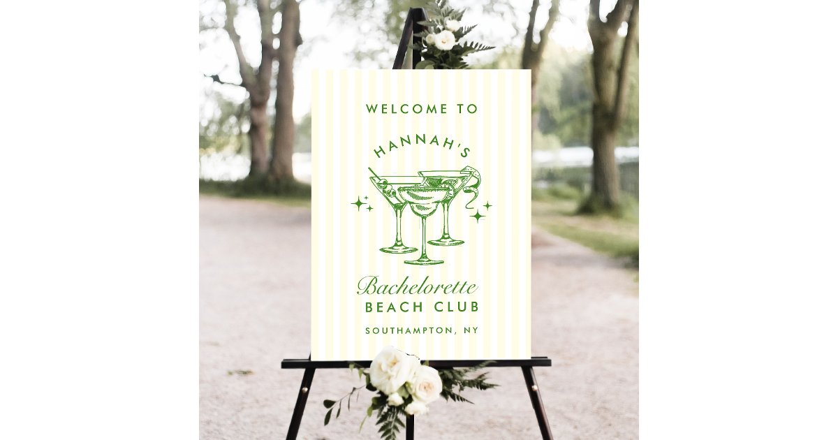 Retro Modern Green Bachelorette Welcome Sign | Zazzle