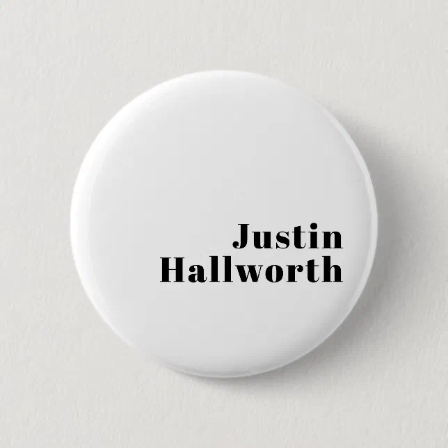 Retro Modern Minimal Name or Business Template Button | Zazzle