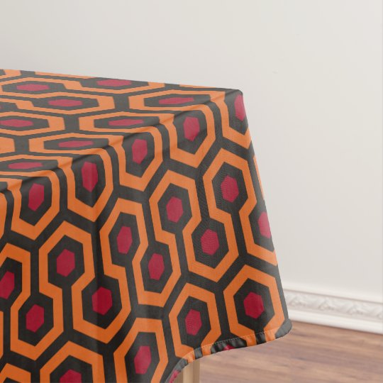 Retro Modern Orange Red Brown Hexagon Pattern Tablecloth | Zazzle.com