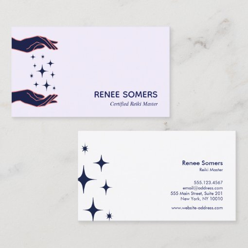 Retro Modern Reiki Practitioner Energy Healer Business Card | Zazzle