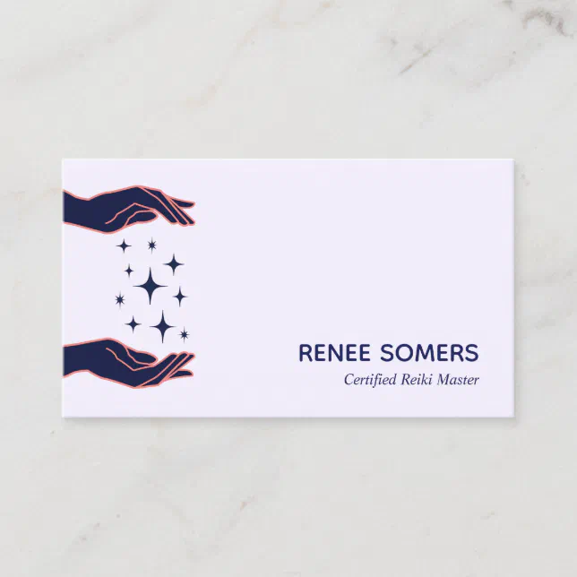 Retro Modern Reiki Practitioner Energy Healer Business Card | Zazzle