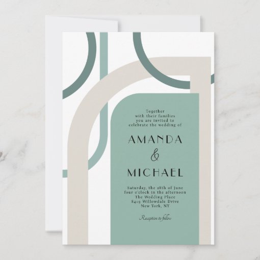 Retro Modern Simple Geometric Invitation | Zazzle