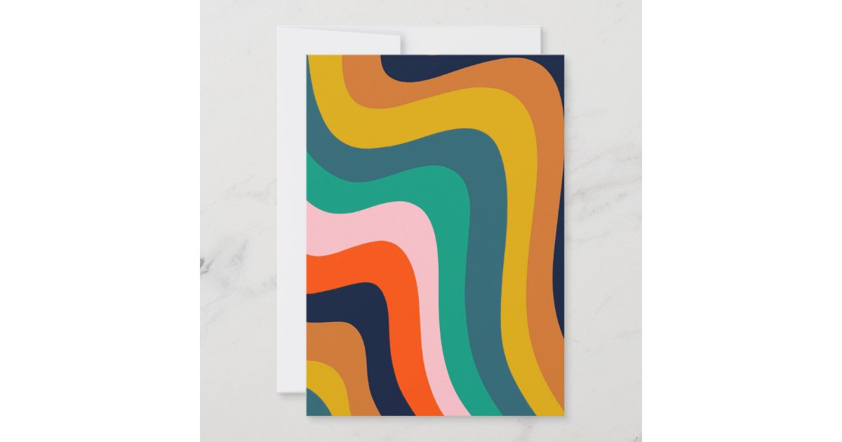 Retro modern swirl background invitation | Zazzle