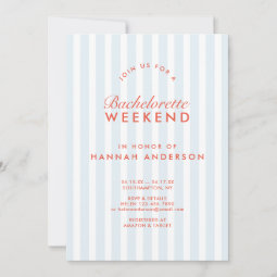 Retro Modern Vintage Blue Bachelorette Weekend Invitation | Zazzle
