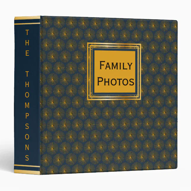 Retro Monoline Circles Family Photo Album - 3 Ring Binder | Zazzle