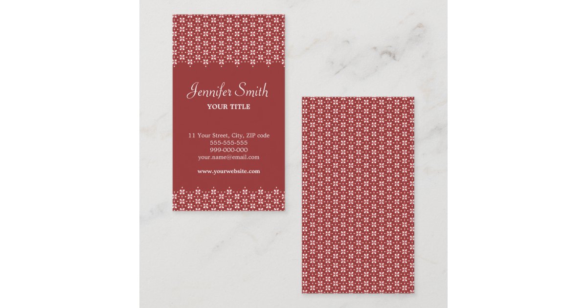 Retro Motif Craft Pattern business card | Zazzle