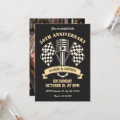 Retro motorcycle mechanic wedding anniversary invitation | Zazzle