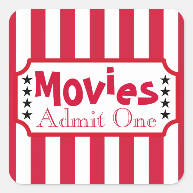 Retro Movie Home Theater Cinema Party Stickers | Zazzle