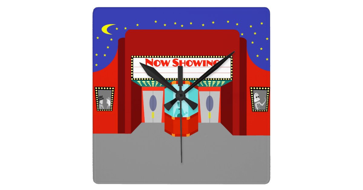 Retro Movie Theater Acrylic Wall Clock | Zazzle.com