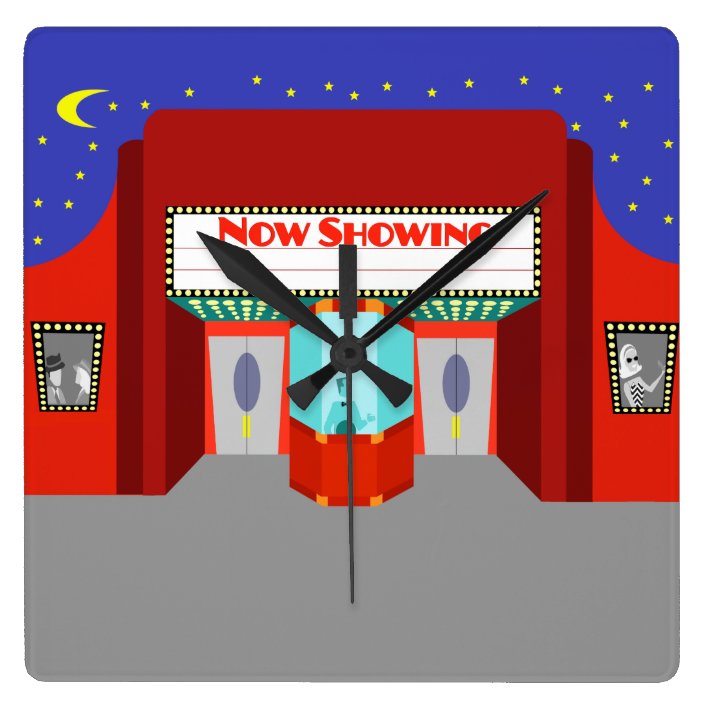 Retro Movie Theater Acrylic Wall Clock | Zazzle.com