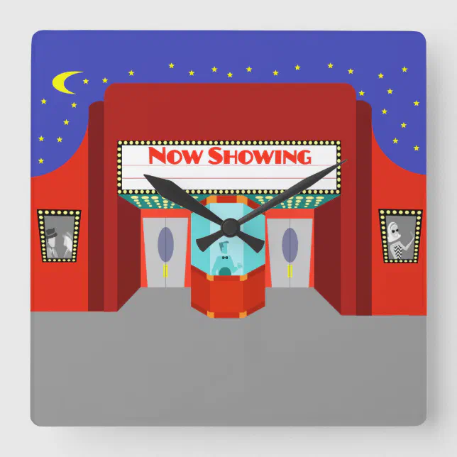 Retro Movie Theater Acrylic Wall Clock | Zazzle
