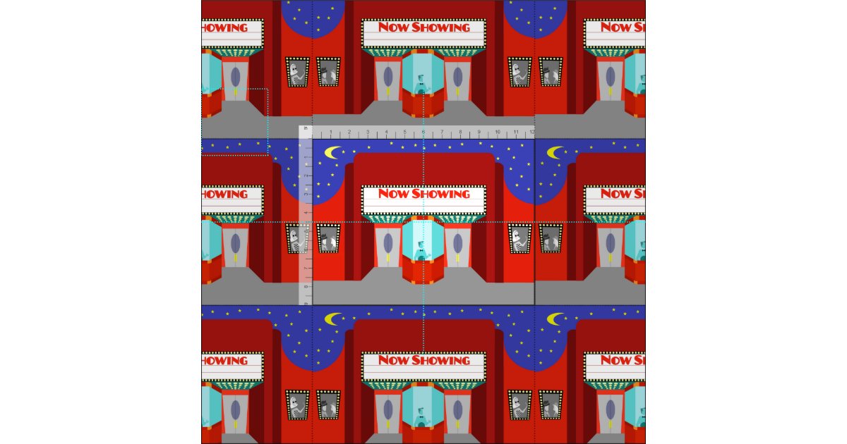 Retro Movie Theater Fabric | Zazzle