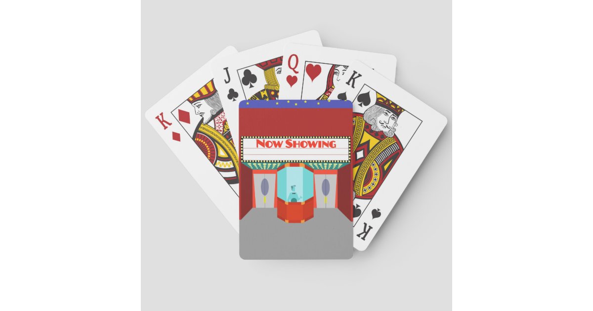 Retro Movie Theater Playing Cards | Zazzle