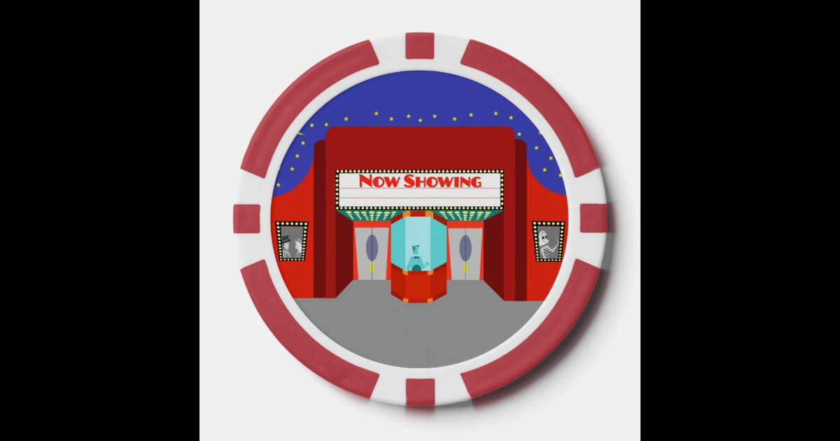 Retro Movie Theater Poker Chips | Zazzle