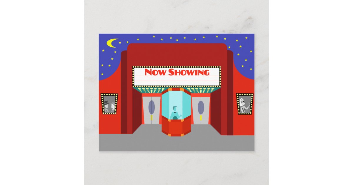 Retro Movie Theater Postcard | Zazzle