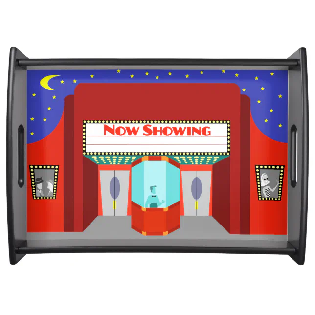 Retro Movie Theater Serving Tray | Zazzle