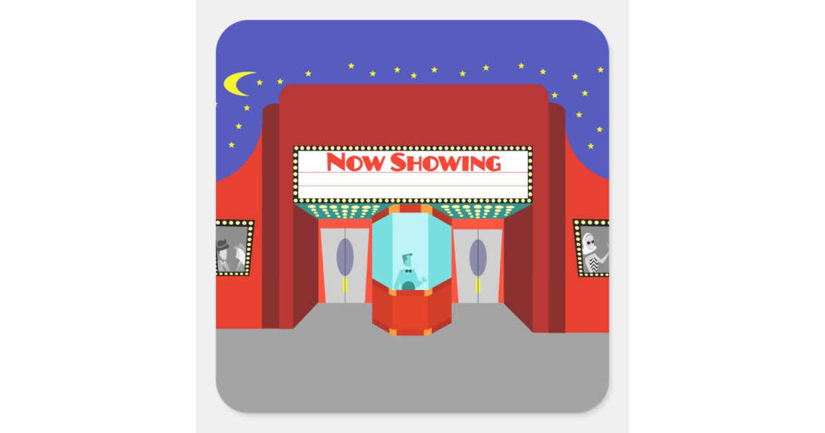 Retro Movie Theater Stickers | Zazzle