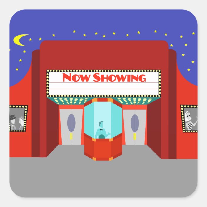 Retro Movie Theater Stickers | Zazzle.com