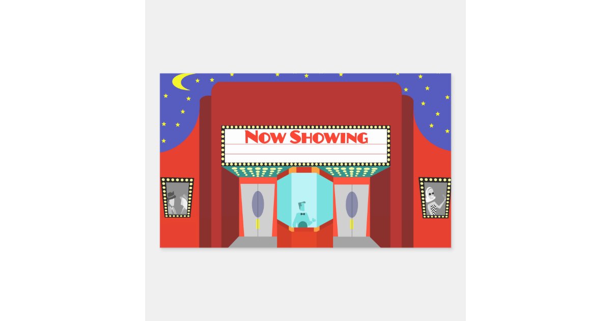 Retro Movie Theater Stickers | Zazzle