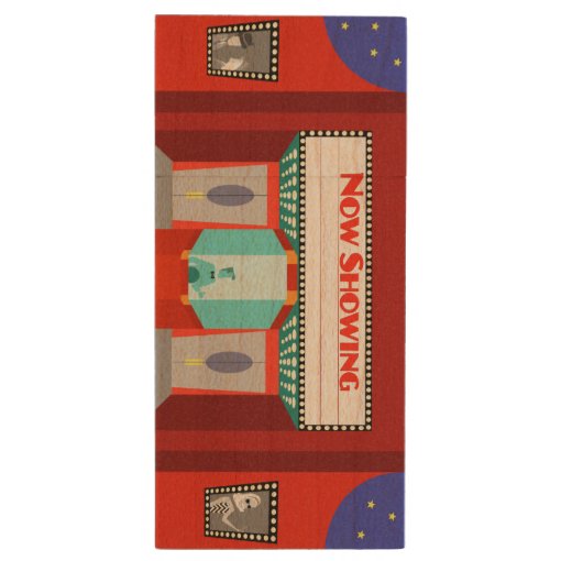 Retro Movie Theater USB Wooden Flashdrive Wood Flash Drive | Zazzle