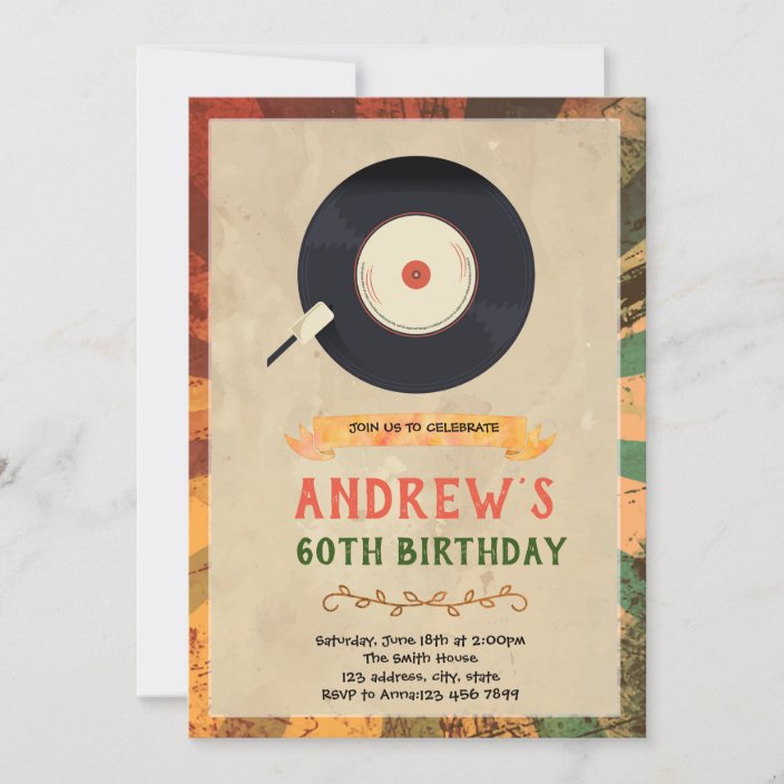 Retro music birthday party invitation | Zazzle.com