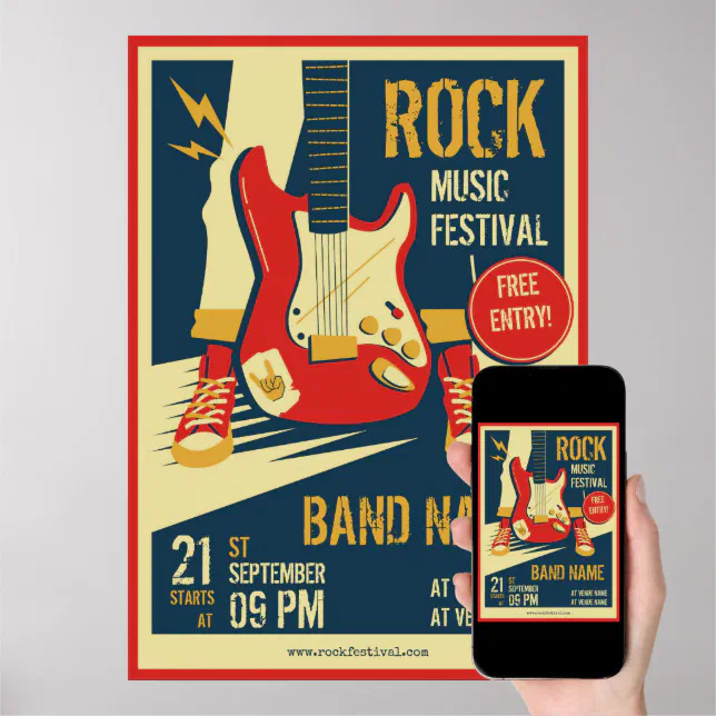 Retro music concert event announcement Invitation Poster | Zazzle