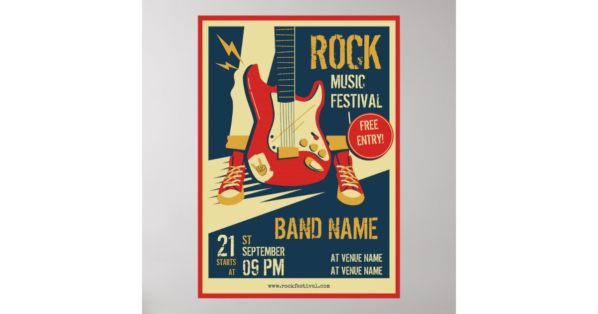 Retro music concert event announcement Invitation Poster | Zazzle