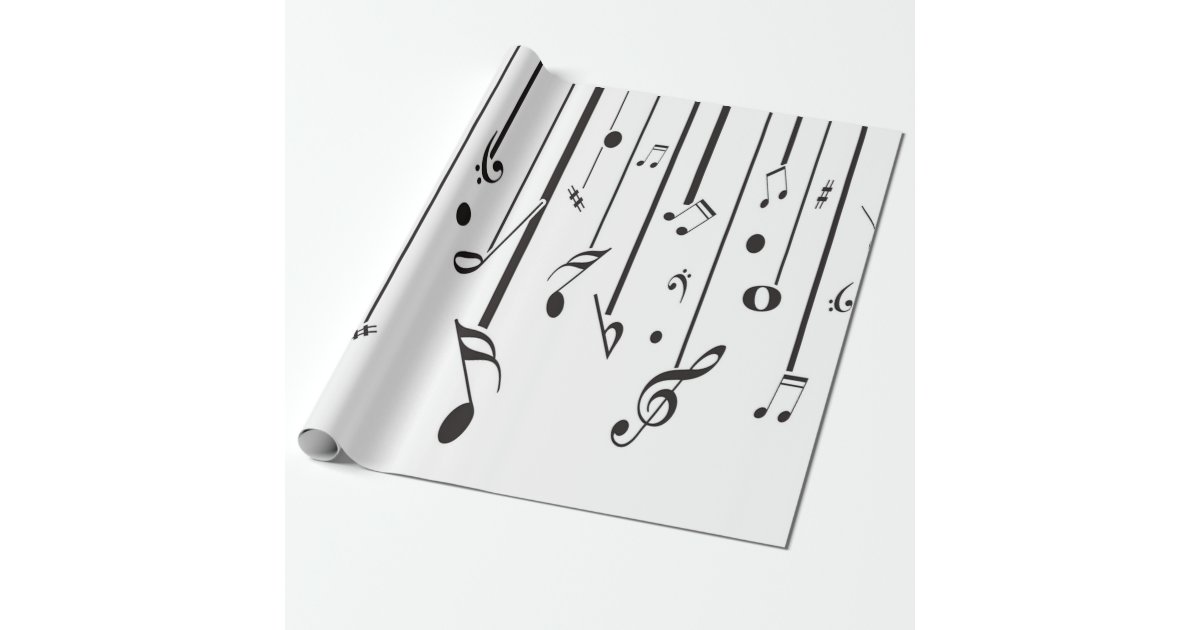 Retro Music, Musical Notes Wrapping Paper | Zazzle