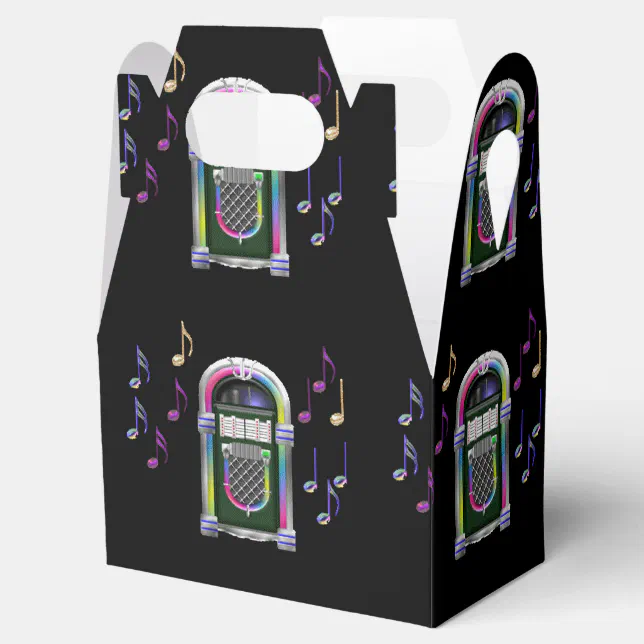 Retro Music Notes Juke Box Favor Box | Zazzle