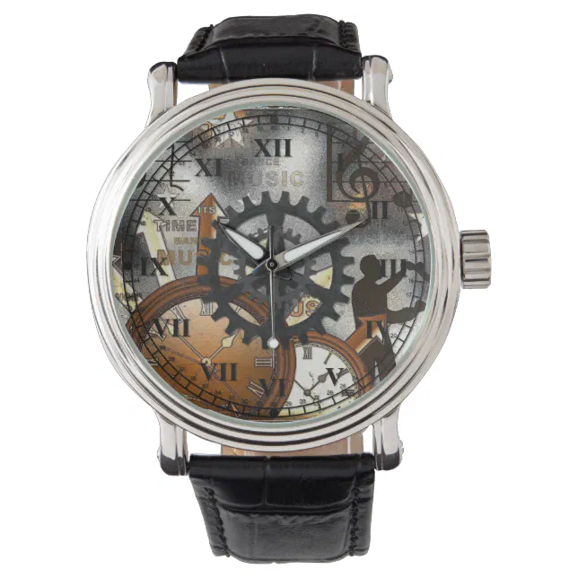 Retro Music Time Wrist Watch | Zazzle