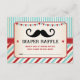 Retro Mustache Little Gentleman Baby Diaper Raffle Enclosure Card | Zazzle