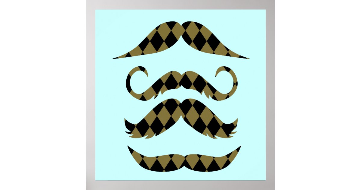Retro Mustaches Poster | Zazzle