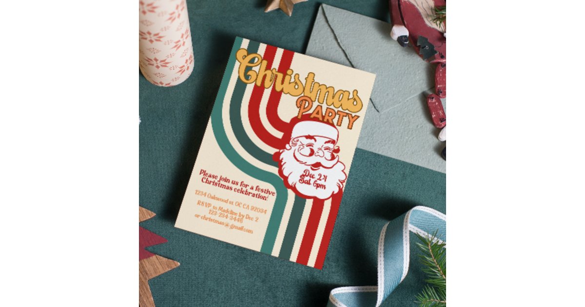 Retro Naughty Santa Claus Invitation Zazzle