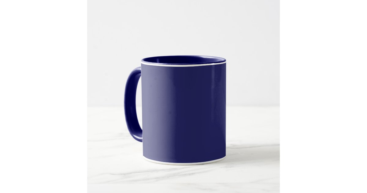 Retro Navy Blue On Navy Blue Mug | Zazzle