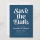 Retro Navy Blue Wedding Save The Date | Zazzle
