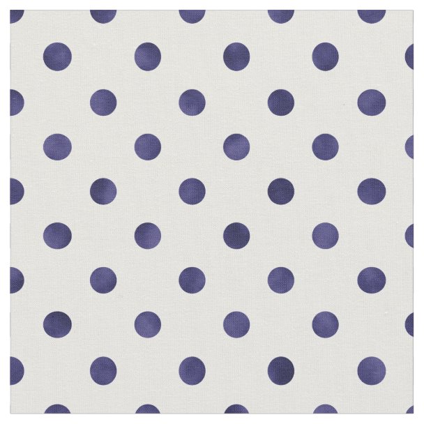 Navy Blue Geometric Dots Pattern Fabric | Zazzle