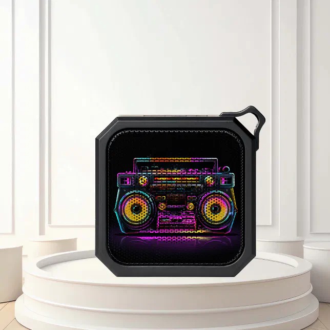 Retro Neon Boom box Radio Bluetooth Speaker | Zazzle