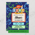 Retro Neon Bowling Invitation For Boy's Birthday | Zazzle