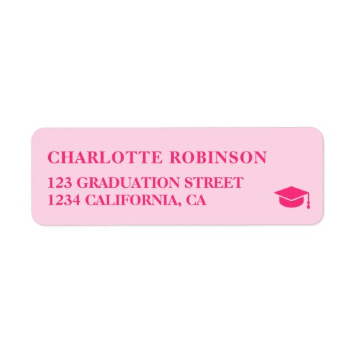 Retro neon pink pastel graduation label | Zazzle