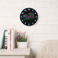 Retro Neon Sign Coffee Cafe Large Clock | Zazzle