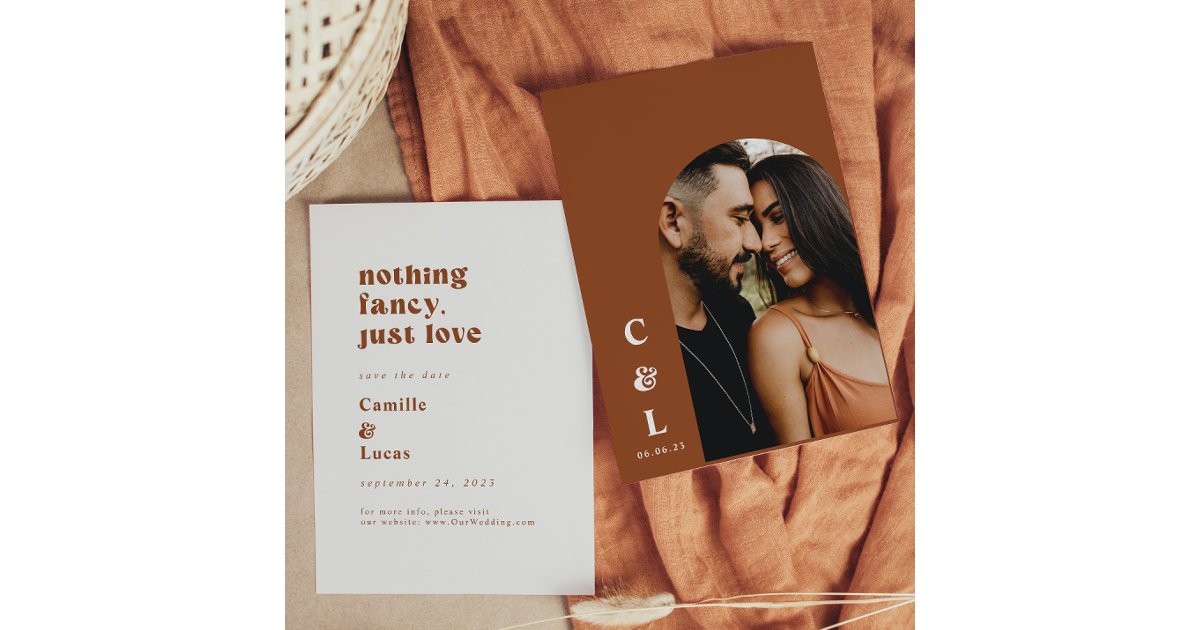Retro Nothing Fancy just love save the date Invitation | Zazzle