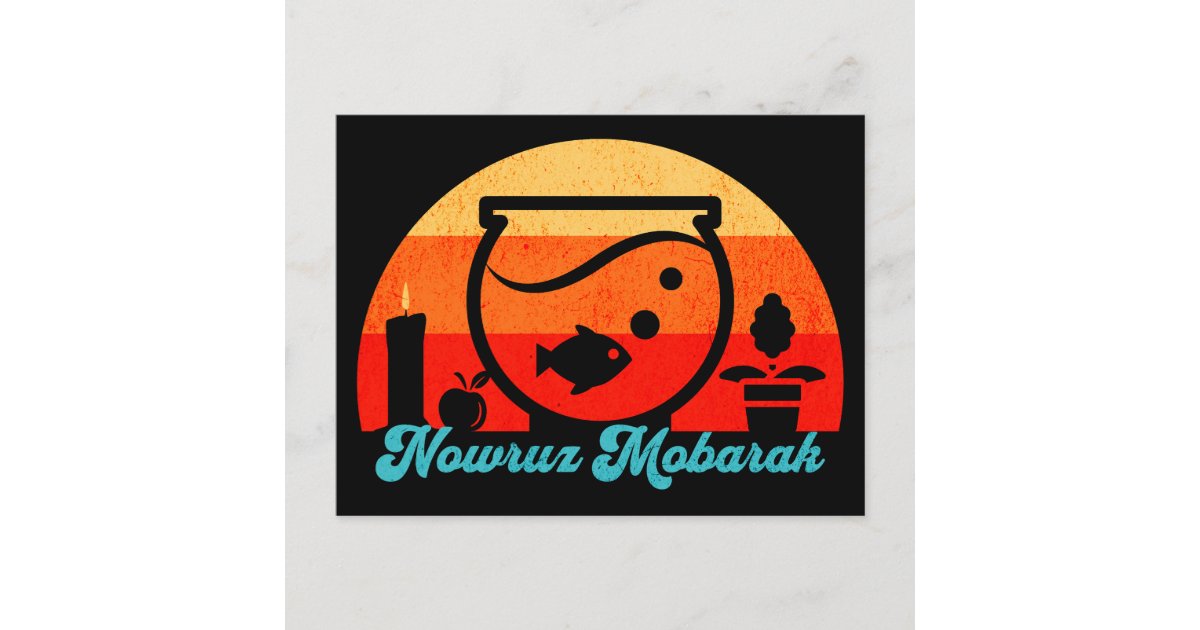 Retro Nowruz Mobarak Goldfish Postcard | Zazzle